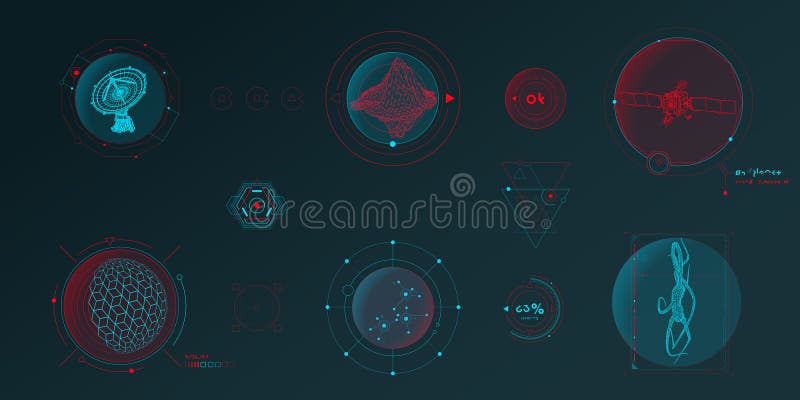 Circular Vector Infographic Elements for Sci-fi Interface. Stock Vector ...