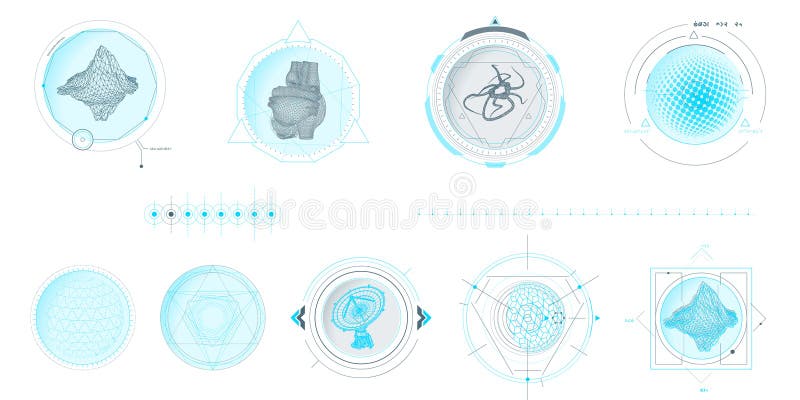 Circular Vector Infographic Elements for Sci-fi Interface. Stock Vector - Illustration of search ...