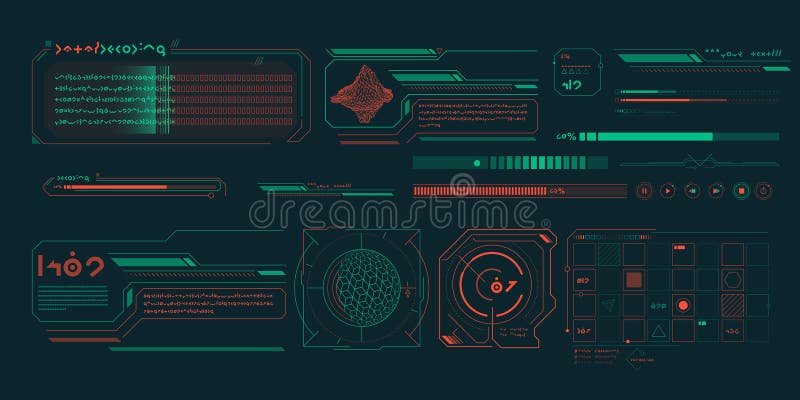 Vector Data Elements for Sci-fi Interface Infographics. Stock ...