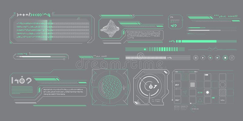 Vector Data Elements for Sci-fi Interface Infographics. Stock Vector ...