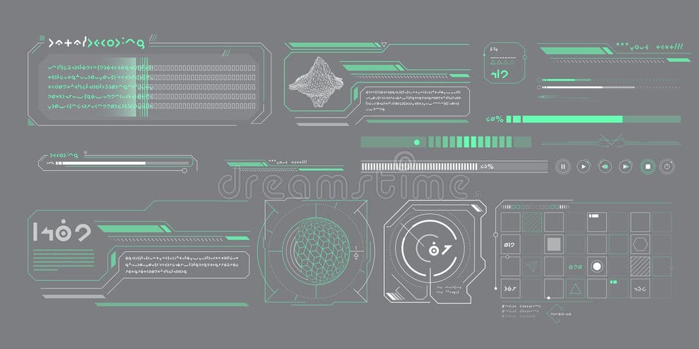 Vector Data Elements for Sci-fi Interface Infographics. Stock Vector ...