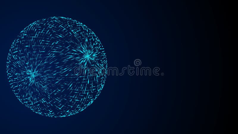Vector Sci-fi Sphere with Particles and Lines. Concept Network ...