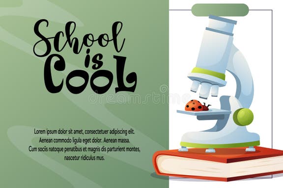 Vector Science Banner with Microscope and Text Stock Illustration ...