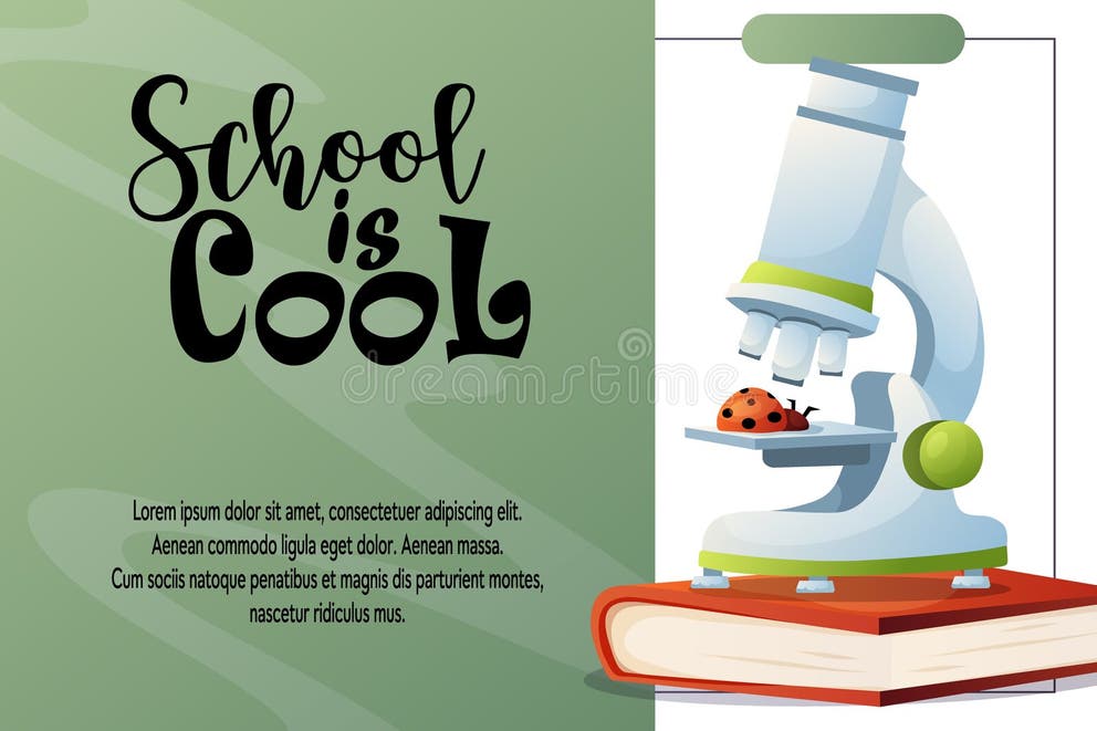Vector Science Banner with Microscope and Text Stock Illustration ...