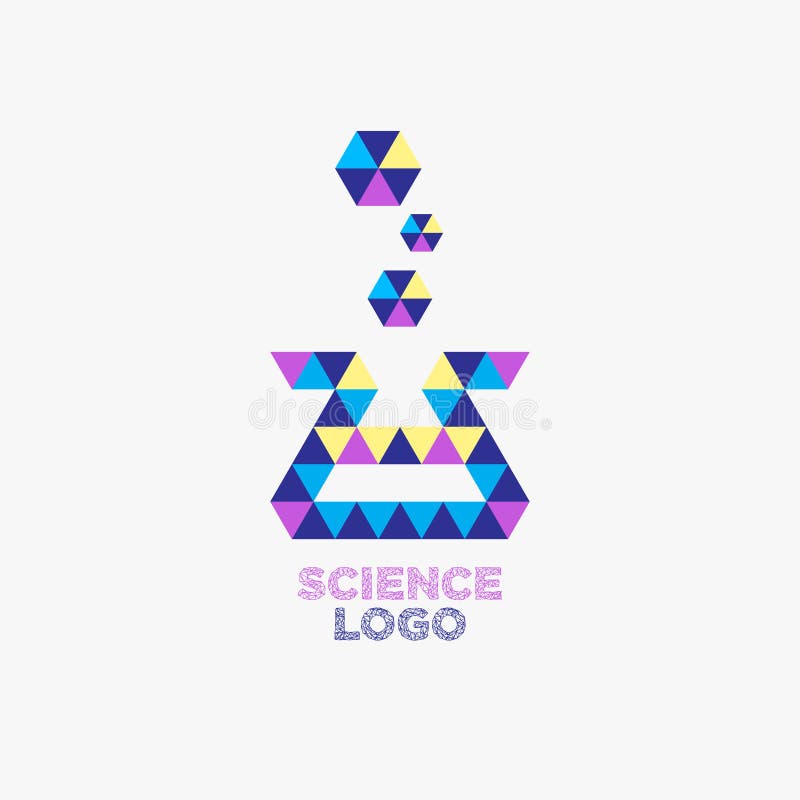 Vector : Science Company Logo with Laboratory Flasks Icon in Pol Stock ...