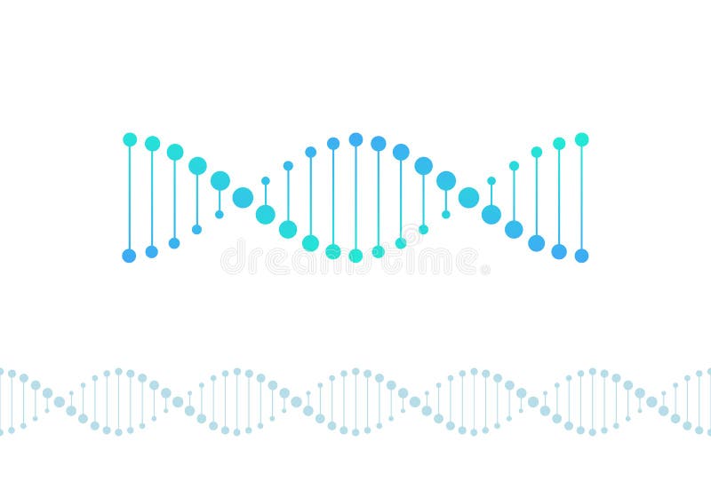 Vector Science Design Elements. Flat Blue Gradient DNA Spiral Symbol ...