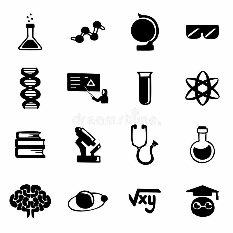 Vector Science icon set stock vector. Illustration of icon - 64696705