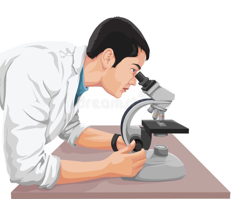Vector of Scientist Looking through Microscope Stock Vector ...