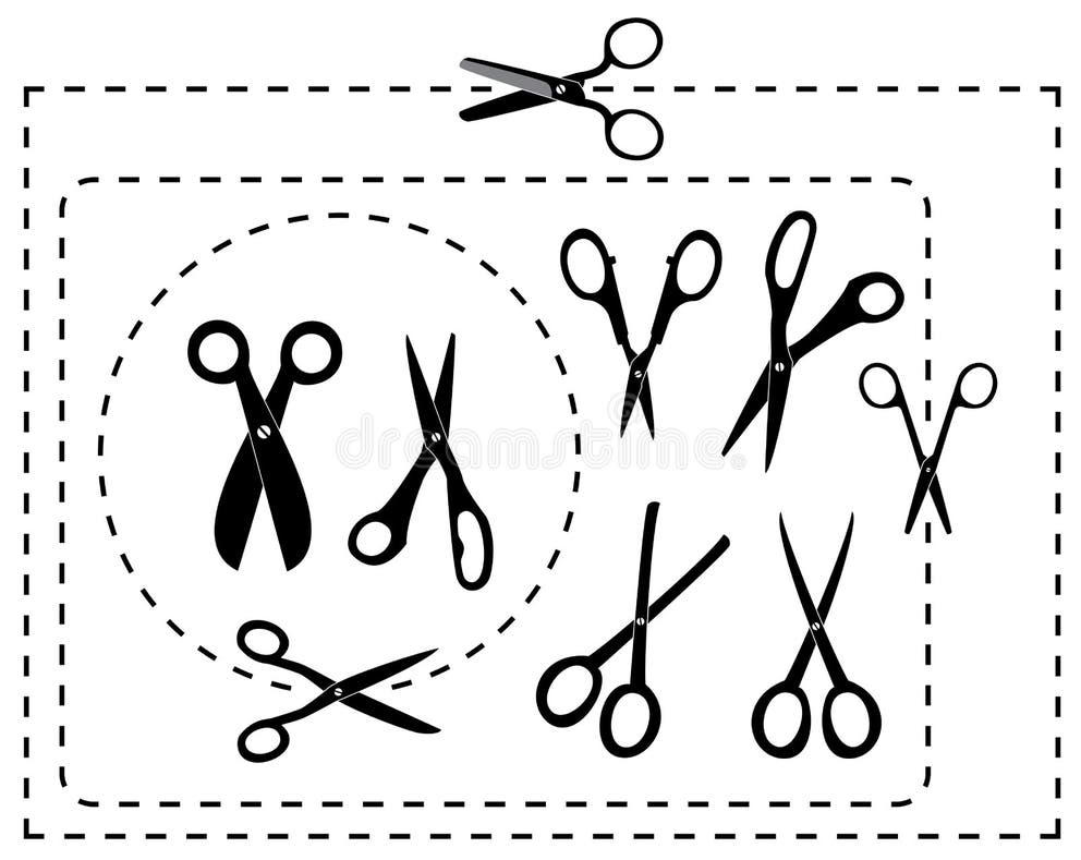 Scissors Border Stock Illustrations – 4,150 Scissors Border Stock ...