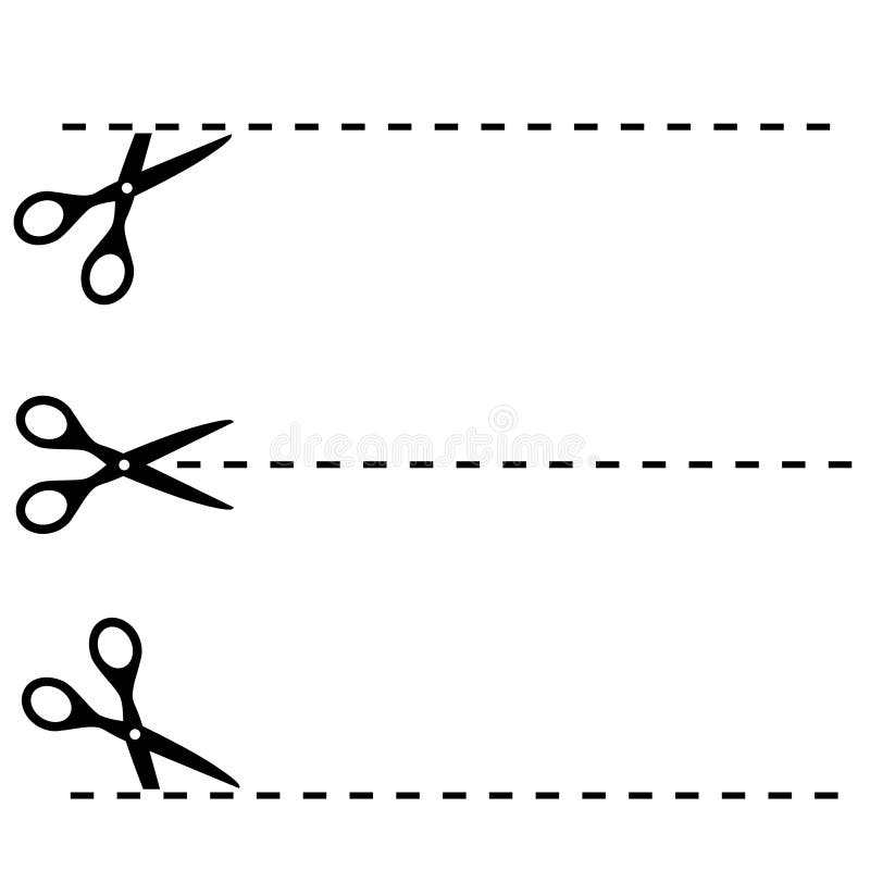 Vector Scissors with Cut Line. Stock Vector - Illustration of design ...