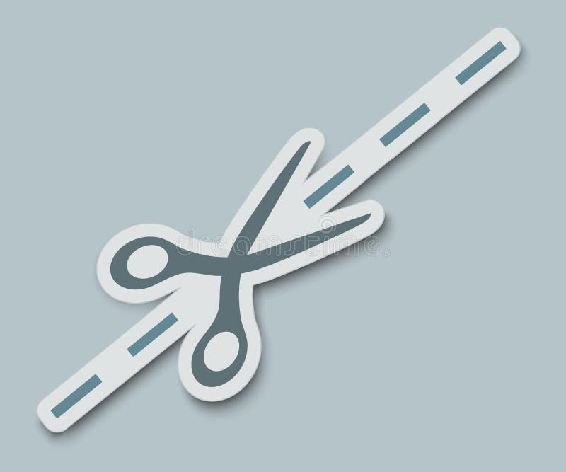 Scissor and cut mark stock vector. Illustration of closeup - 10583498