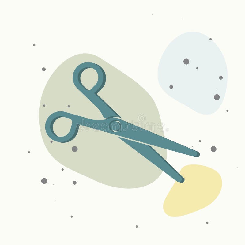 Vector Scissors Icon on Multicolored Background Stock Vector ...