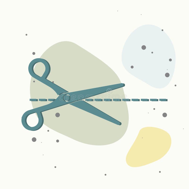 Vector Scissors Icon on Multicolored Background Stock Vector ...