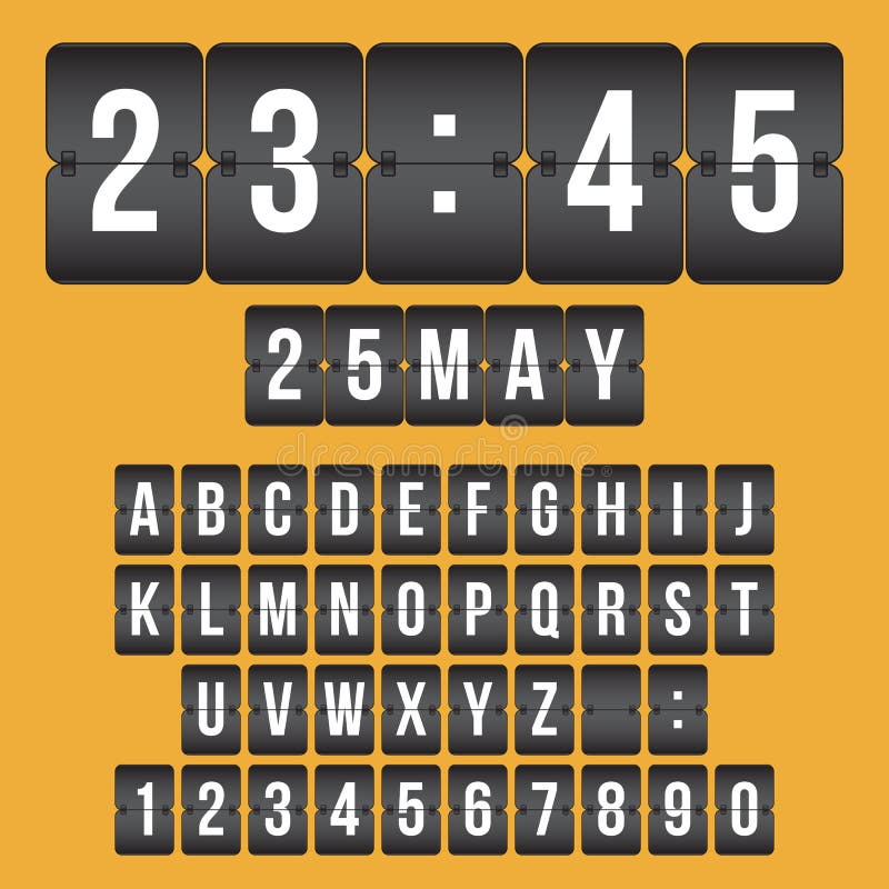 Vector scoreboard ABC. stock vector. Illustration of analog - 77495839