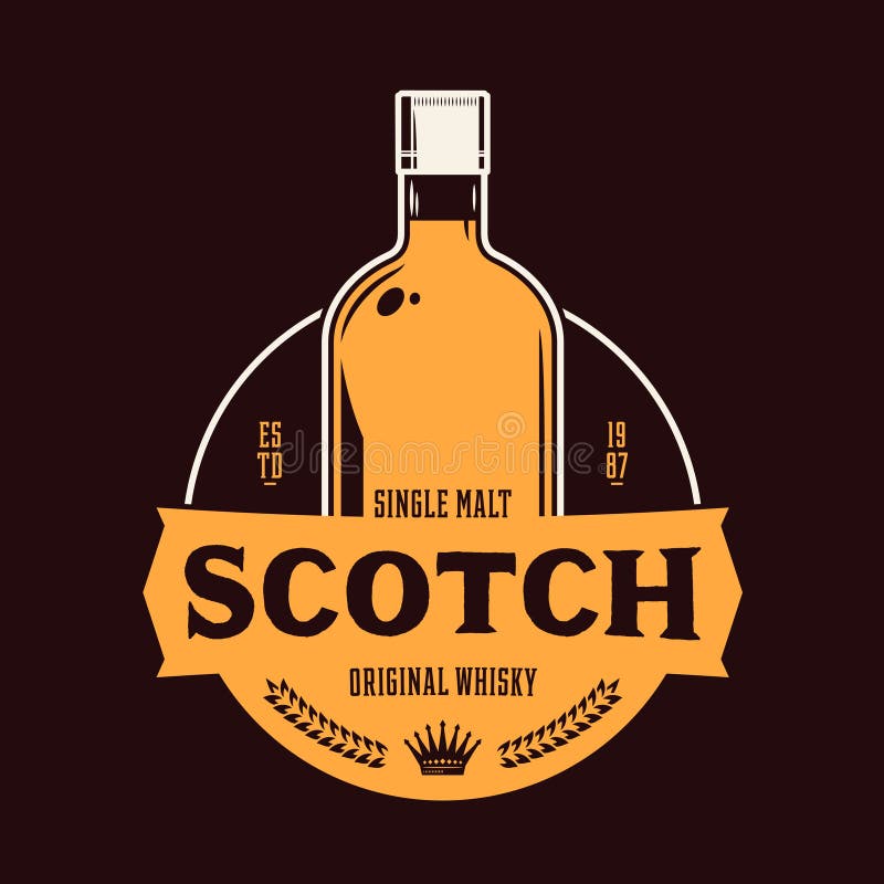 Vector scotch whisky logo stock vector. Illustration of grain - 338586753