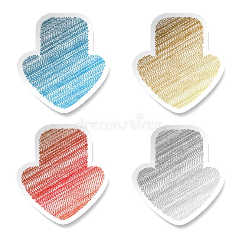 Scratch arrow stickers stock vector. Illustration of icon - 22528957