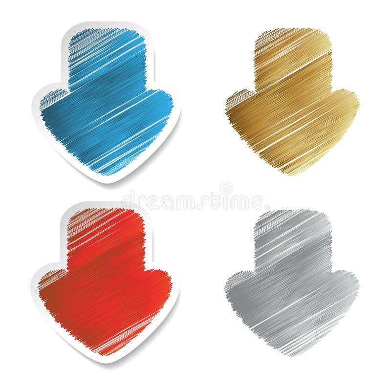 Scratch arrow stickers stock vector. Illustration of icon - 22528957