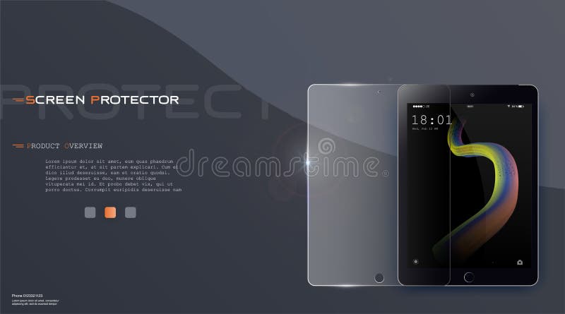 Vector Screen Protector Film or Glass Cover. Screen Protect Glass ...