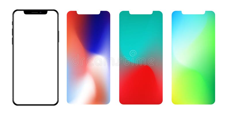 Vector Screen Wallpaper Gradient Mesh Masked into Phone Shape. Stock ...