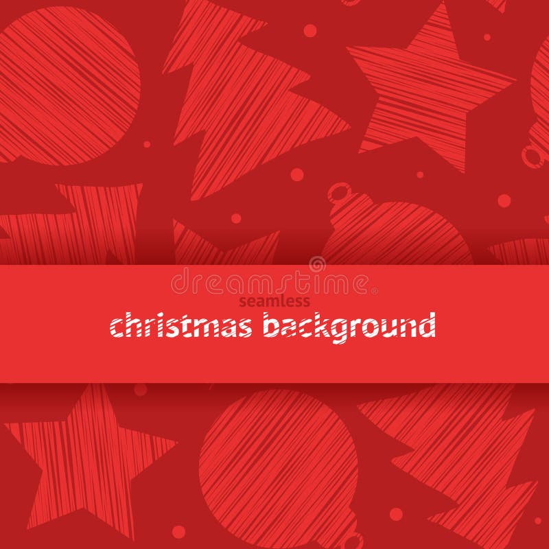 Vector Scribble Seamless Background with Christmas Theme Stock Vector ...