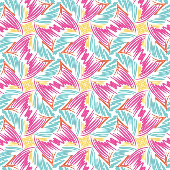 Vector Scribbles Colored Pencils Symmetrical Hand Drawn Marks Doodle ...