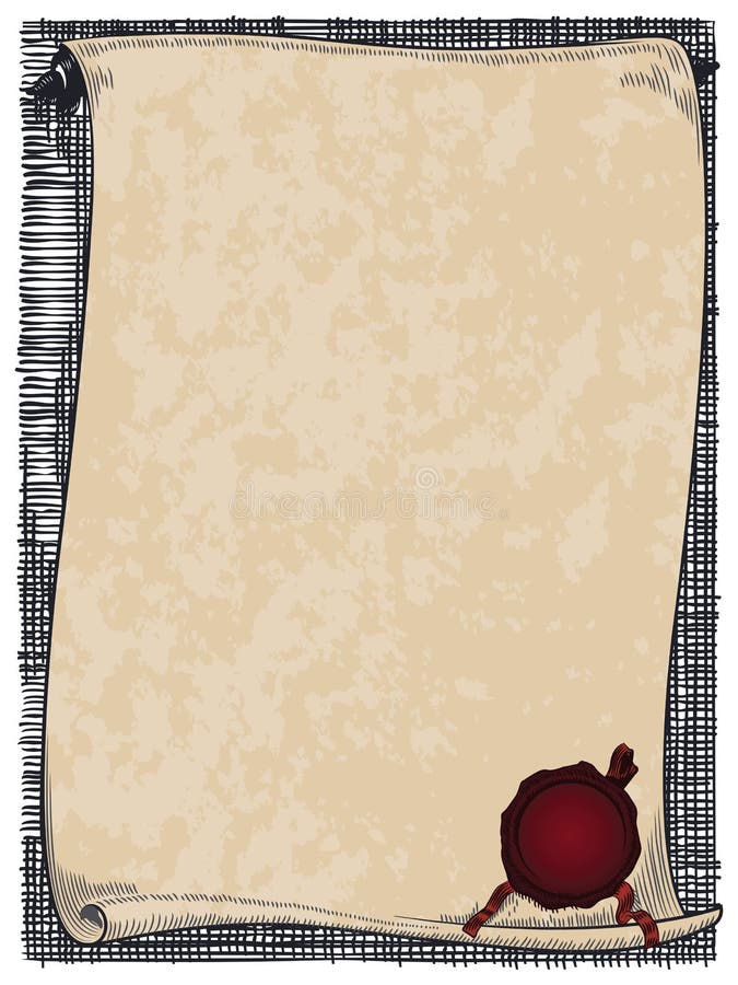 Vector Scroll with Seal for Envelope, Invitations or Greeting Cards ...