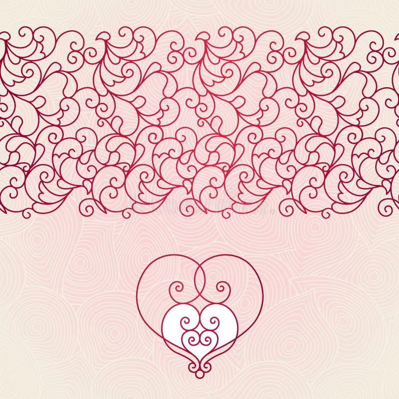 Vector Scroll Work Seamless Border. Stock Vector - Illustration of ...