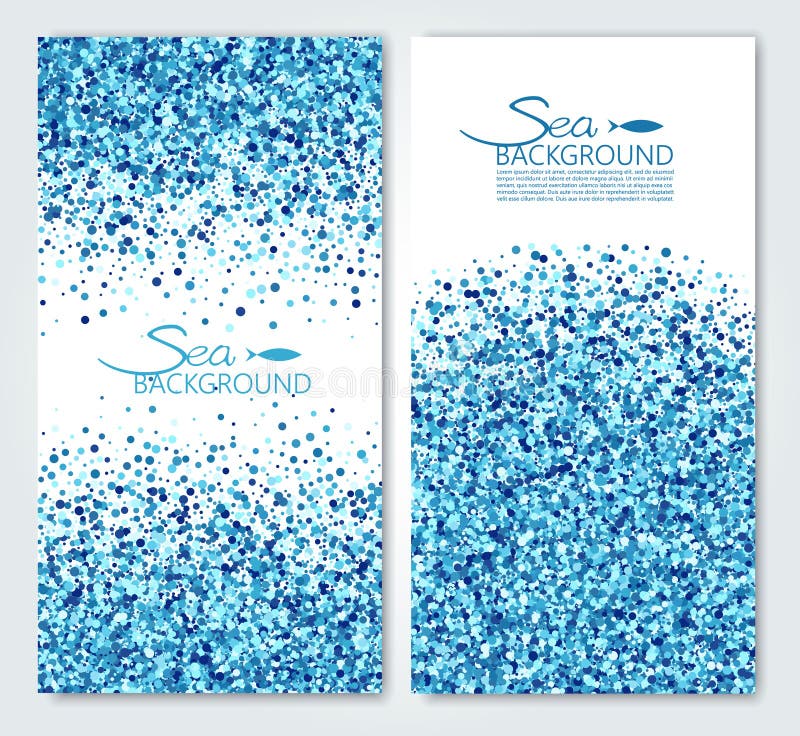 Vector Sea Banners Set of Scatter Blue Circles for Different Design ...