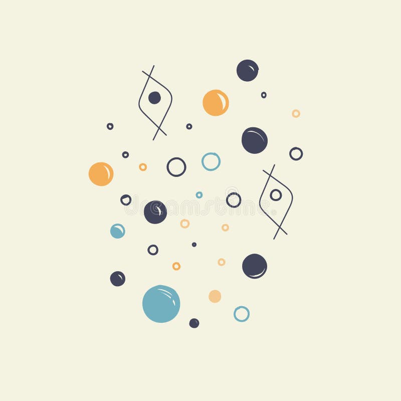 Vector Sea Life Illustration Fish and Bubbles. Stock Illustration ...