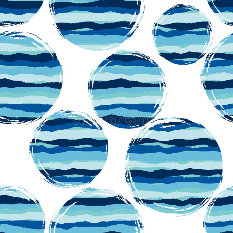 Vector Sea Seamless Pattern with Hand Drawn Textures. Modern Abstract ...