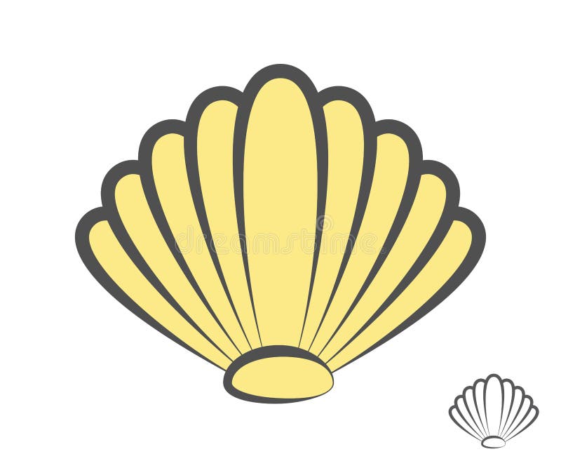 Vector Sea Shell Logo or Icon Stock Vector - Illustration of nautical ...