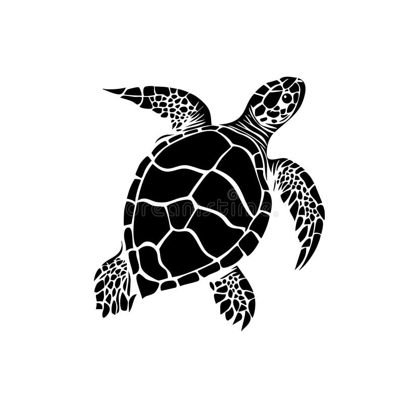Tribal Sea Turtle Silhouette Tribal Turtle Icon. Simple Illustration