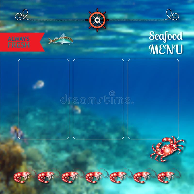 Seafood Menu Design Background Template Stock Illustrations – 9,888 ...
