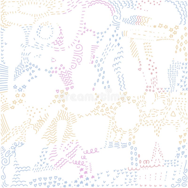 Vector Seamless Abstract Background, Freehand Doodles Pattern with ...