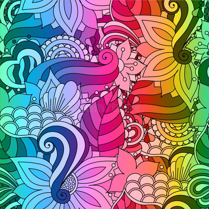 Vector Seamless Abstract Hand Drawn Pattern Stock Vector - Illustration ...