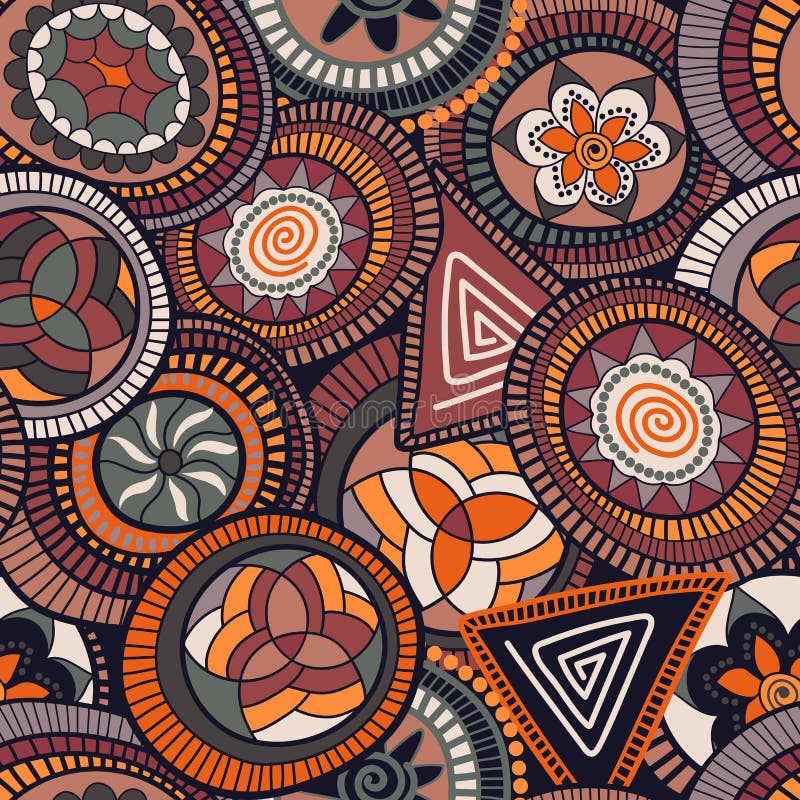 Vector Seamless Abstract Pattern in African Style Stock Vector ...