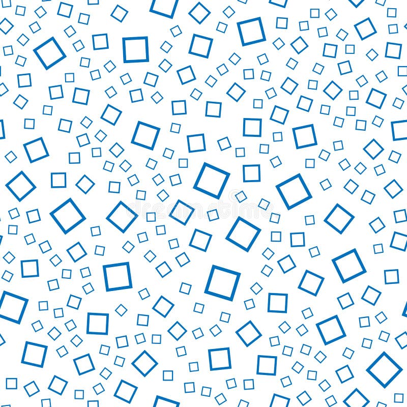 Vector Seamless Abstract Pattern. Blue Squares on White Background ...