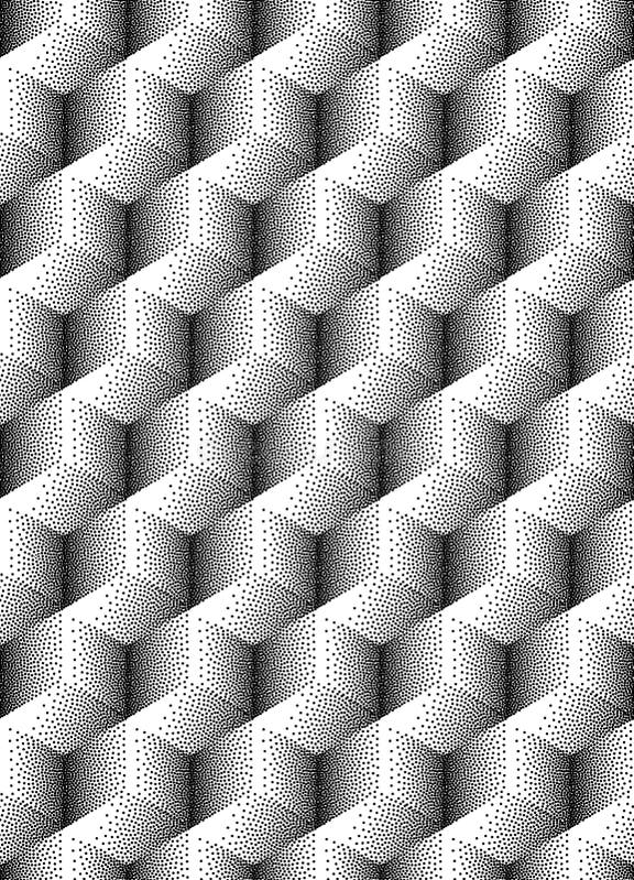 Vector Seamless Abstract Pattern with Dotted Cubes on a White Background. Stock Vector ...