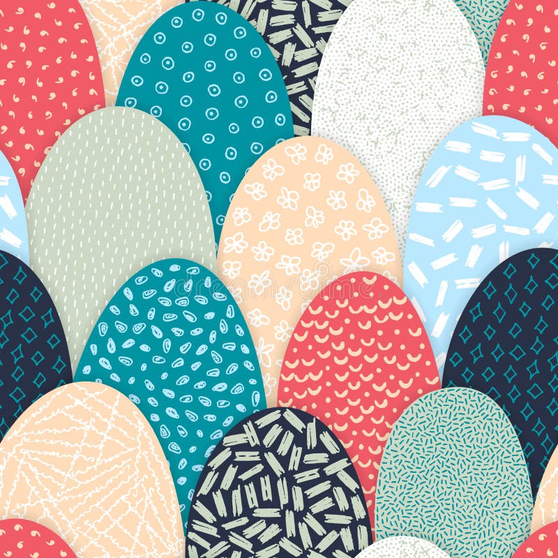 Vector Seamless Abstract Pattern with Hand Drawn Arc Shapes. Textured ...