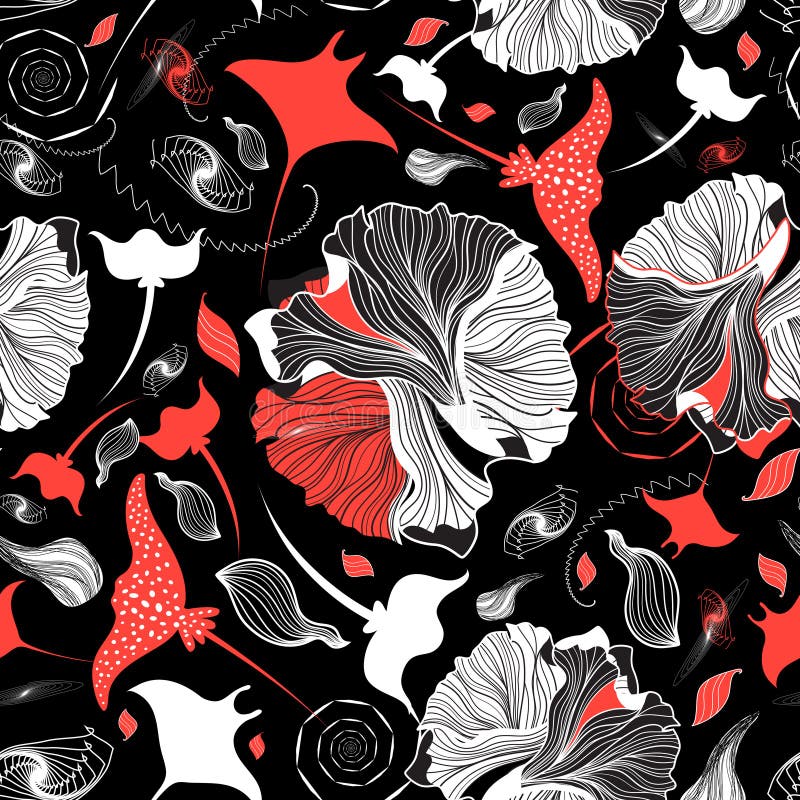 Vector Seamless Abstract Pattern with Rays Stock Vector - Illustration ...