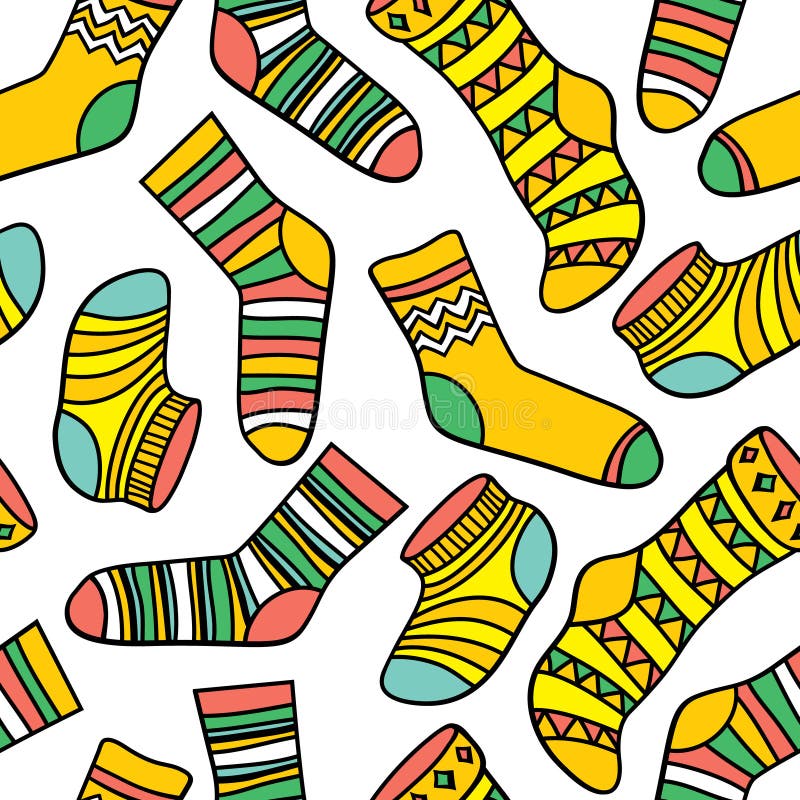 Vector Seamless Abstract Pattern with Socks Stock Vector - Illustration ...