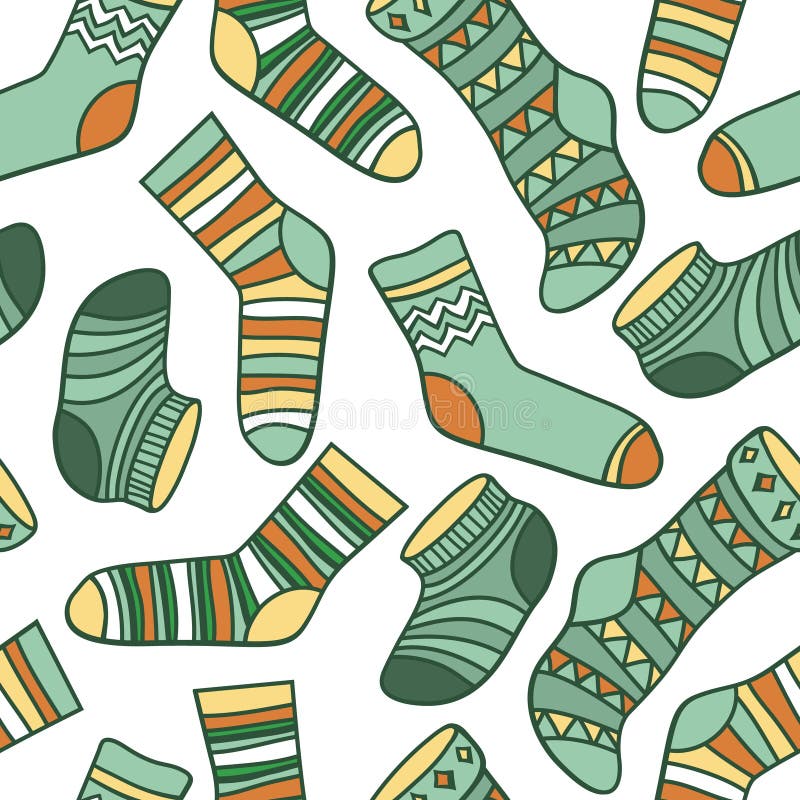 Vector Seamless Abstract Pattern with Socks Stock Vector - Illustration ...