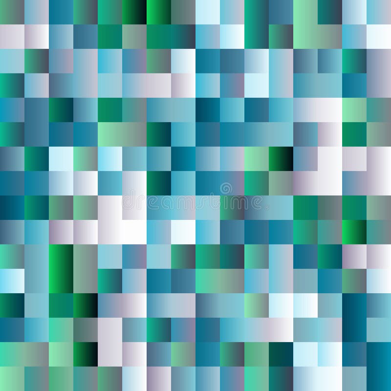Vector Seamless Abstract Squares Pattern in Blue and Green Gray. Stock ...