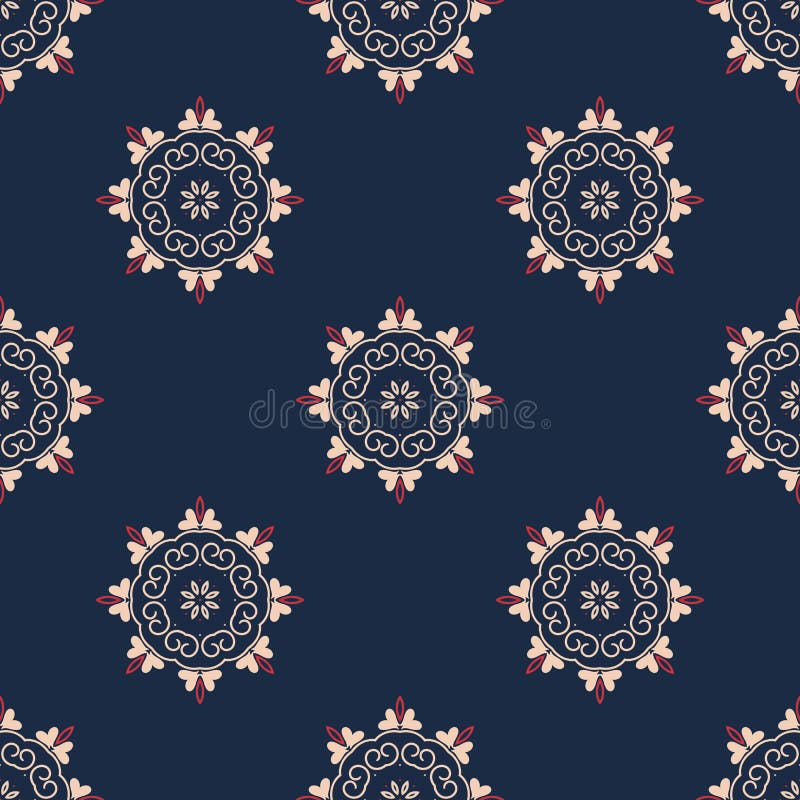 Vector Seamless Arabic Pattern with Rounded Elements. Background in ...