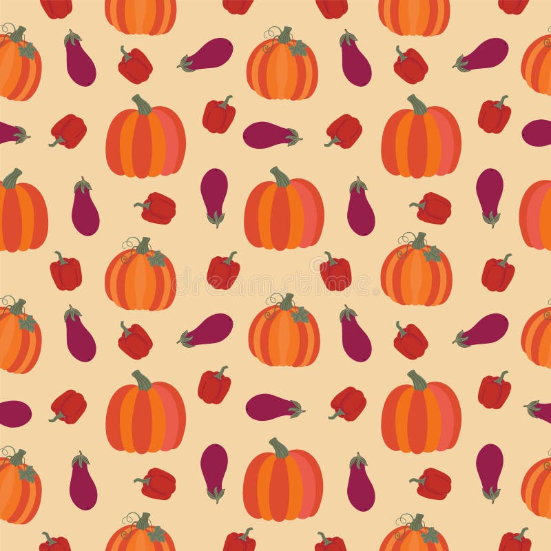 Seamless Vector Autumn Harvest Pattern Stock Vector - Illustration of ...