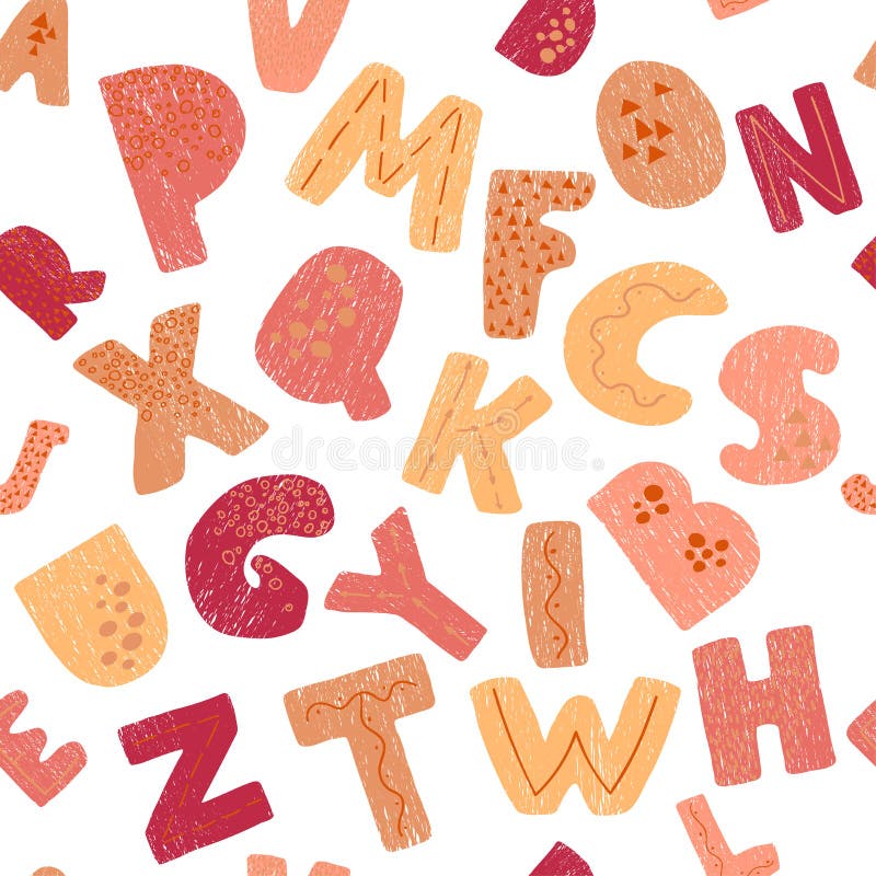 Seamless Background with Colorful Letters Stock Vector - Illustration ...