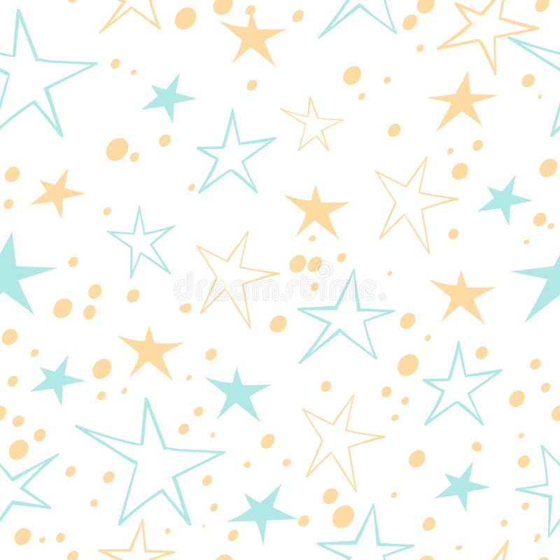 Vector Seamless Background with Colorful Stars on White Background ...