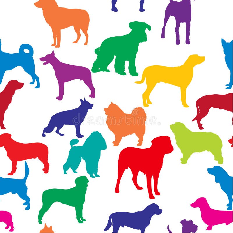 Vector Seamless Background with Dogs Silhouettes Stock Vector ...