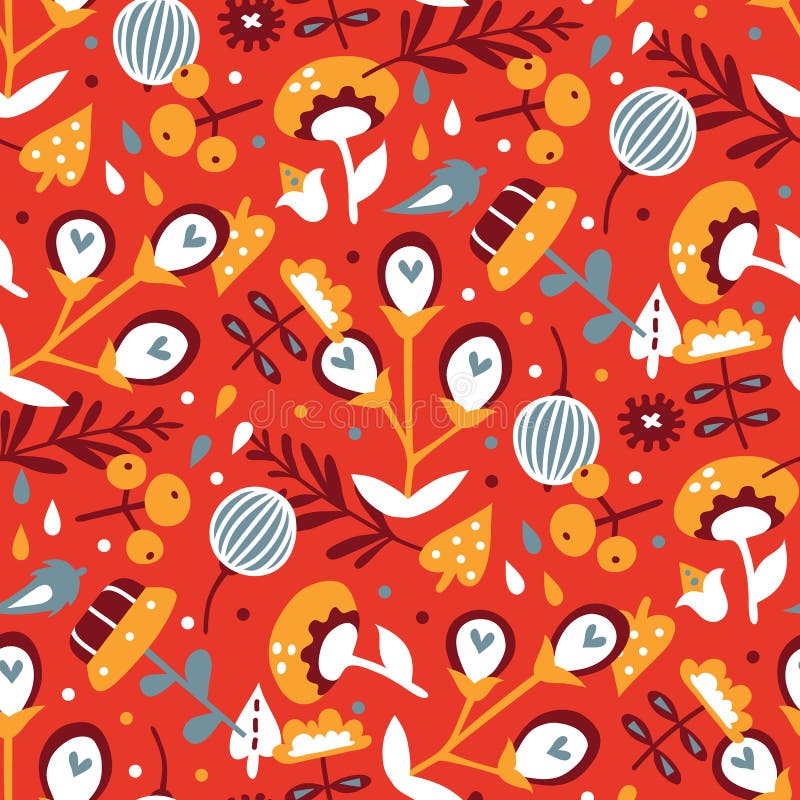 Abstract Garden Seamless Pattern Stock Vector - Illustration of ...