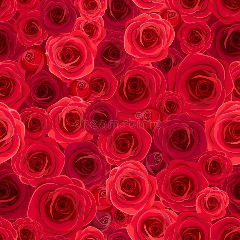Seamless Background with Red Roses. Vector Illustration. Stock Vector ...